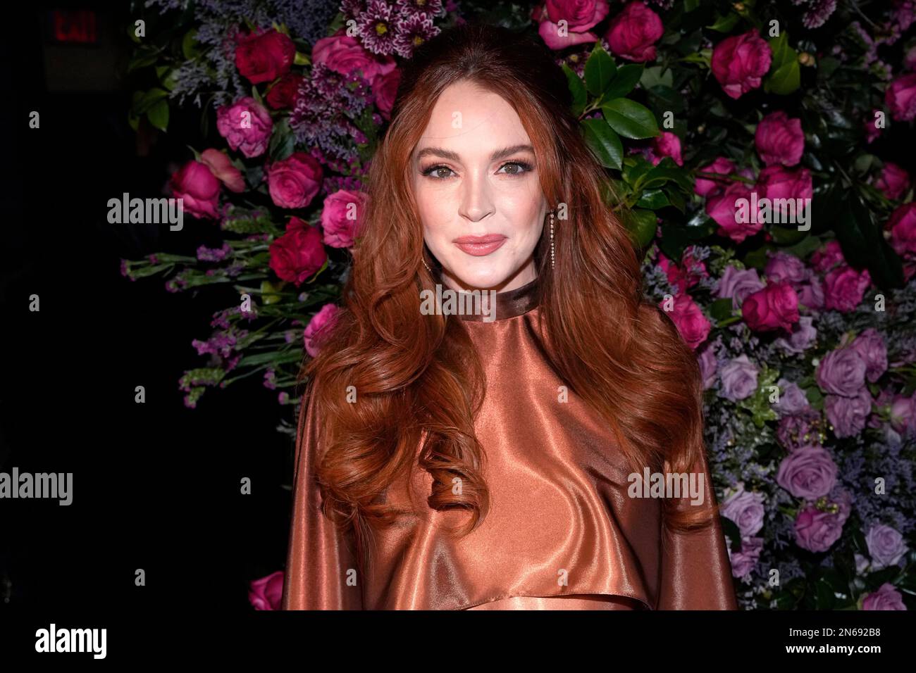 Lindsay Lohan attends the Christian Siriano Fall/Winter 2023 fashion ...