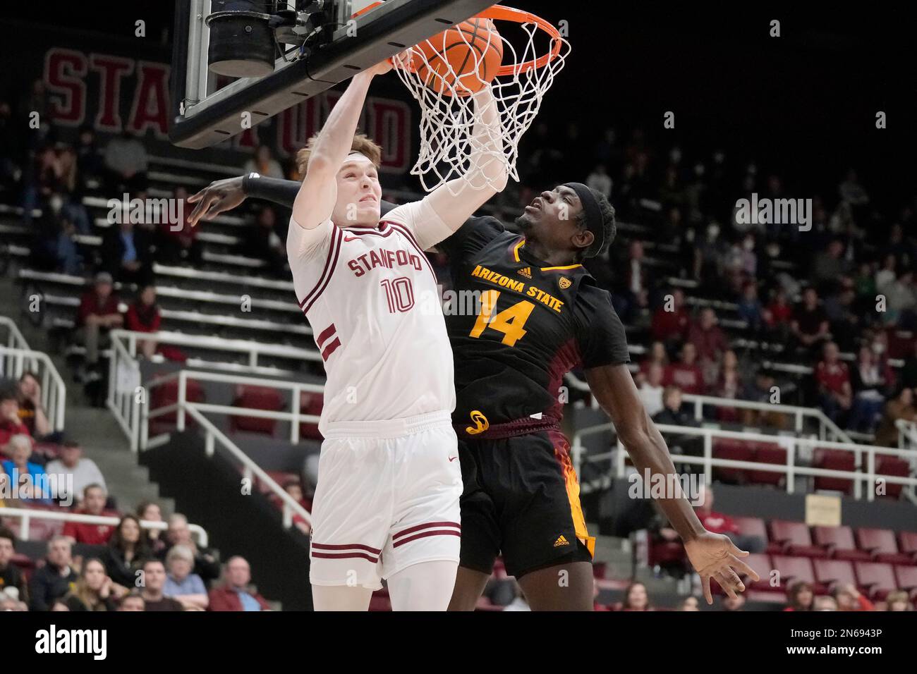 Stanford forward Max Murrell (10) dunks against Arizona State center ...