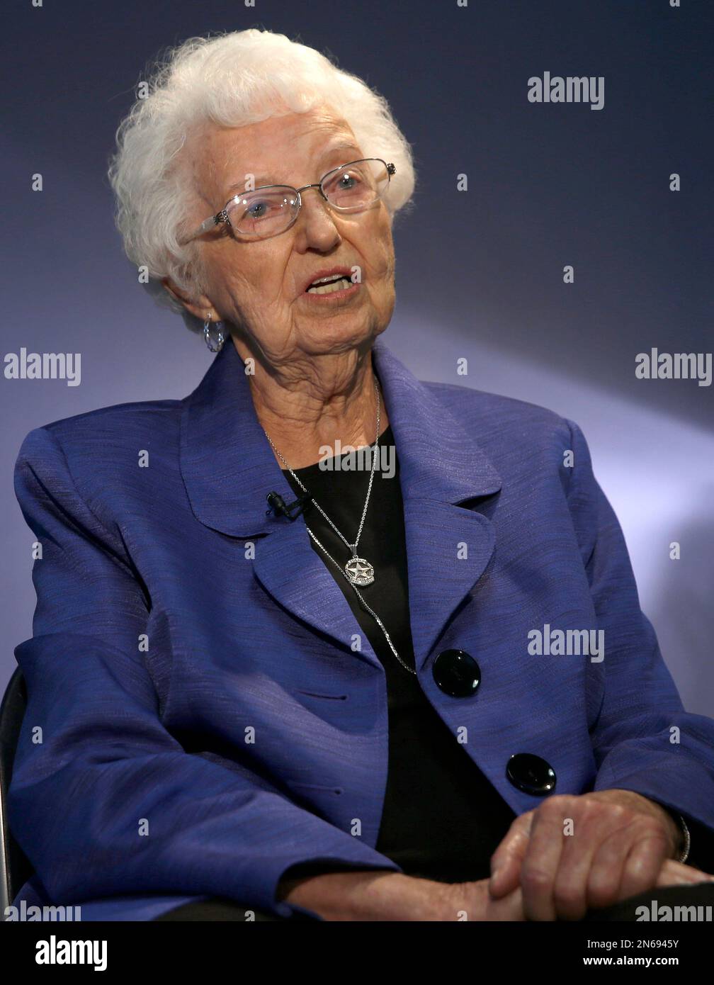 In this Oct. 15, 2013 photo, Marie Tippit, widow of J.D. Tippit, speaks ...