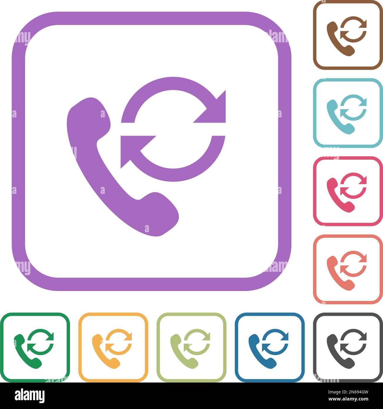 Recall simple icons in color rounded square frames on white background ...