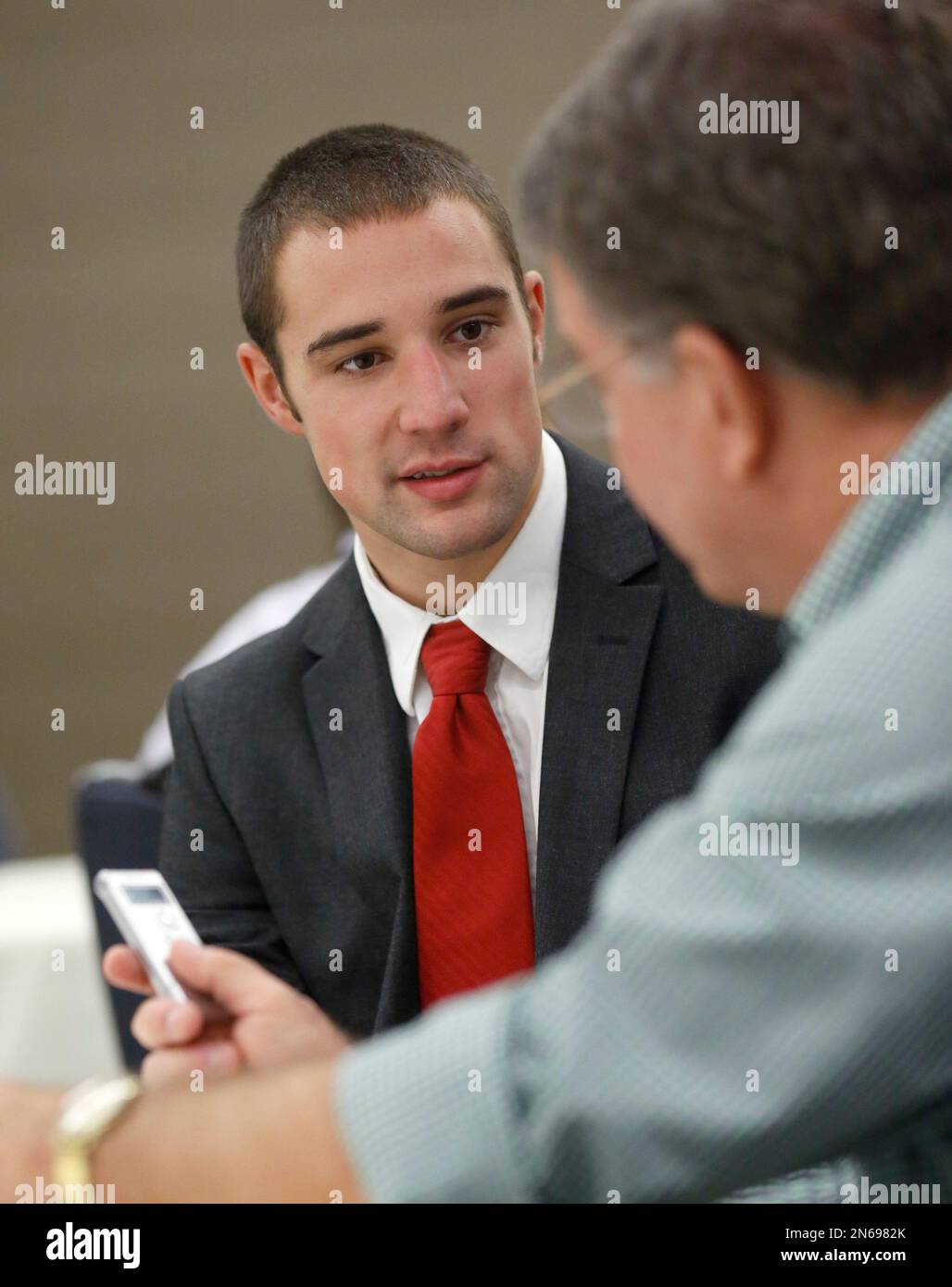 Ohio State point guard Aaron Craft is interviewed during the Big Ten ...