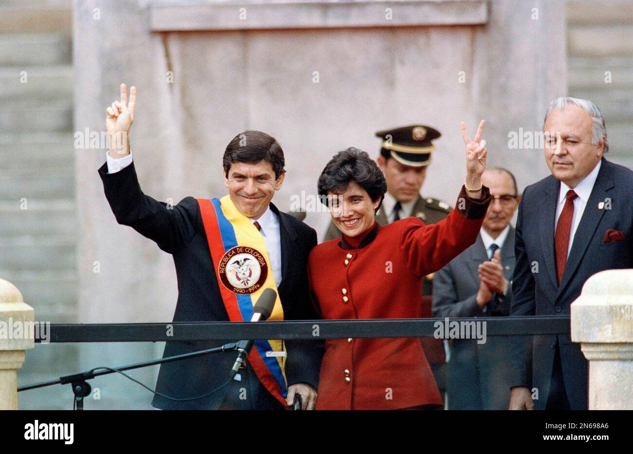 Colombia President Cesar Gaviria Trujillo with his wife, Ana Milana ...