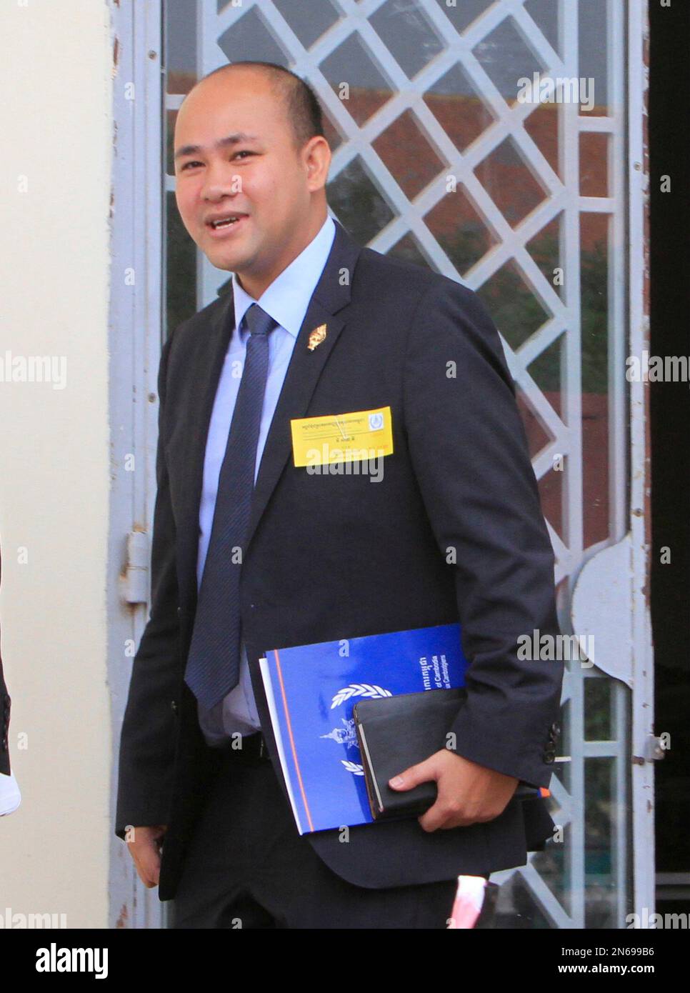 Hun Many, son of Cambodian Prime Minister Hun Sen, smiles outside the ...
