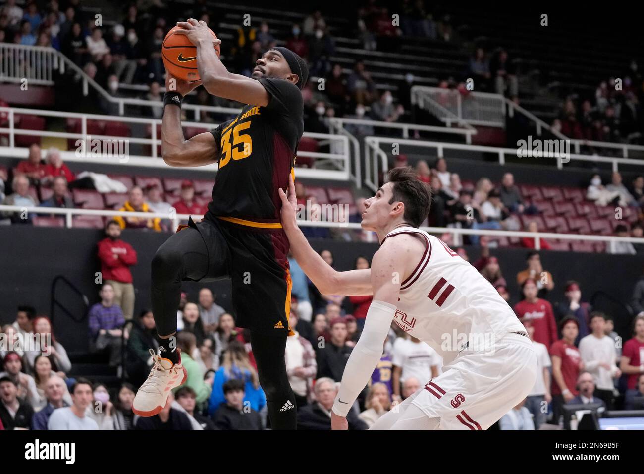 Arizona State guard Devan Cambridge (35) shoots against Stanford ...