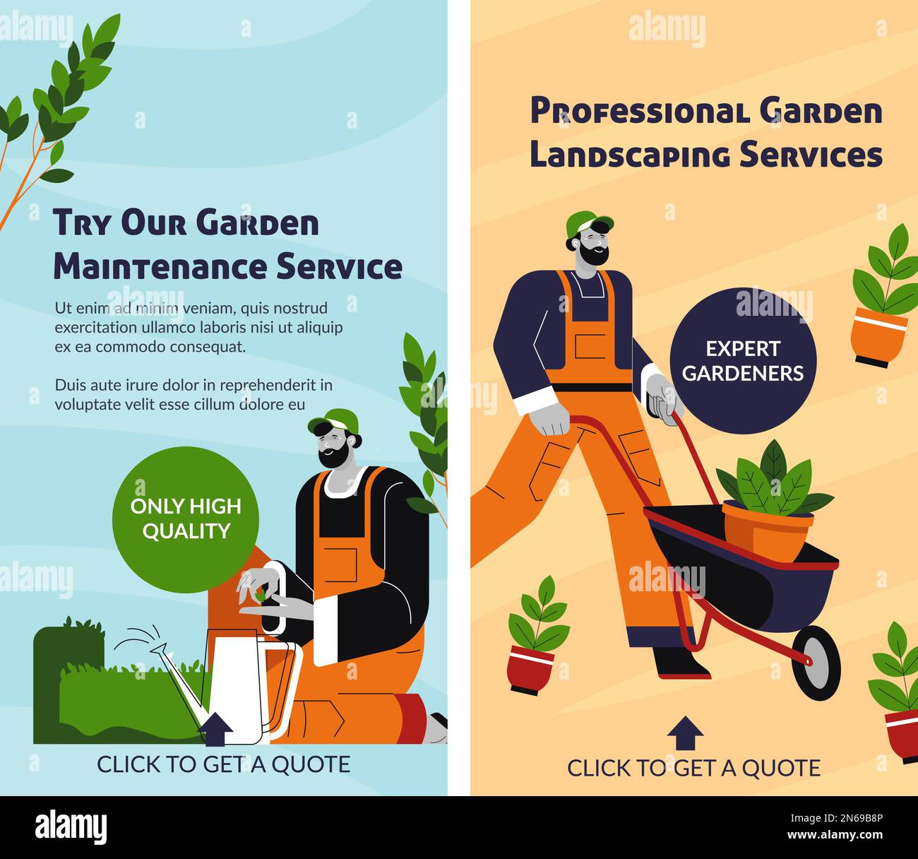 Maintaining the garden Stock Vector Images - Alamy