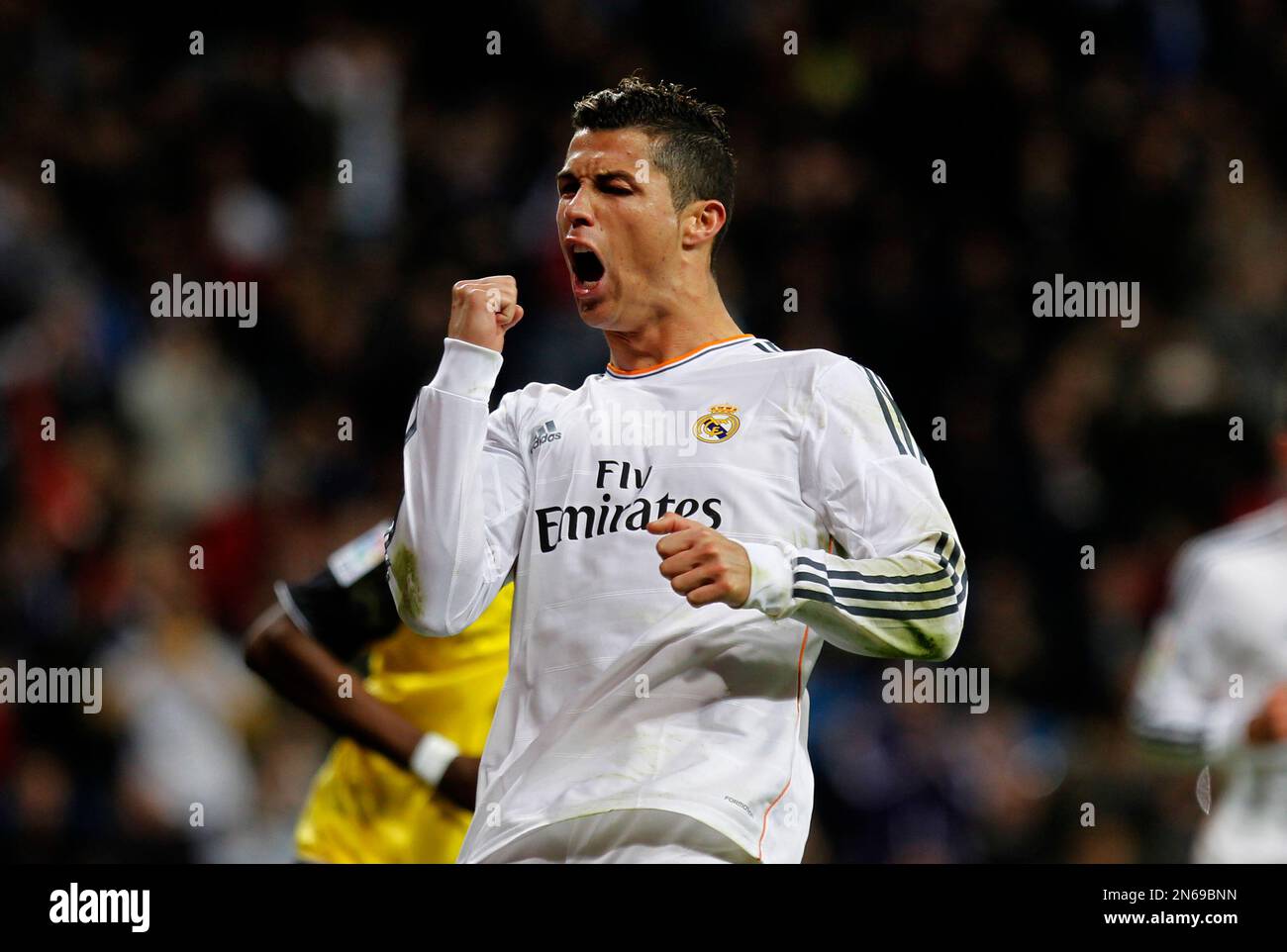 Real Madrid's Cristiano Ronaldo, from Portugal, celebrates after ...