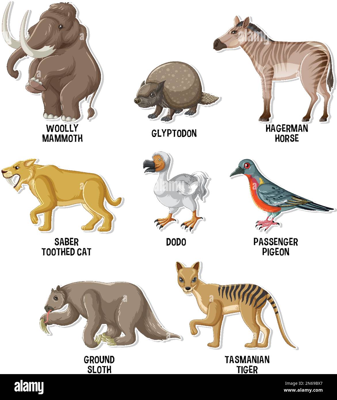 Tasmanian tiger illustration Cut Out Stock Images & Pictures - Alamy