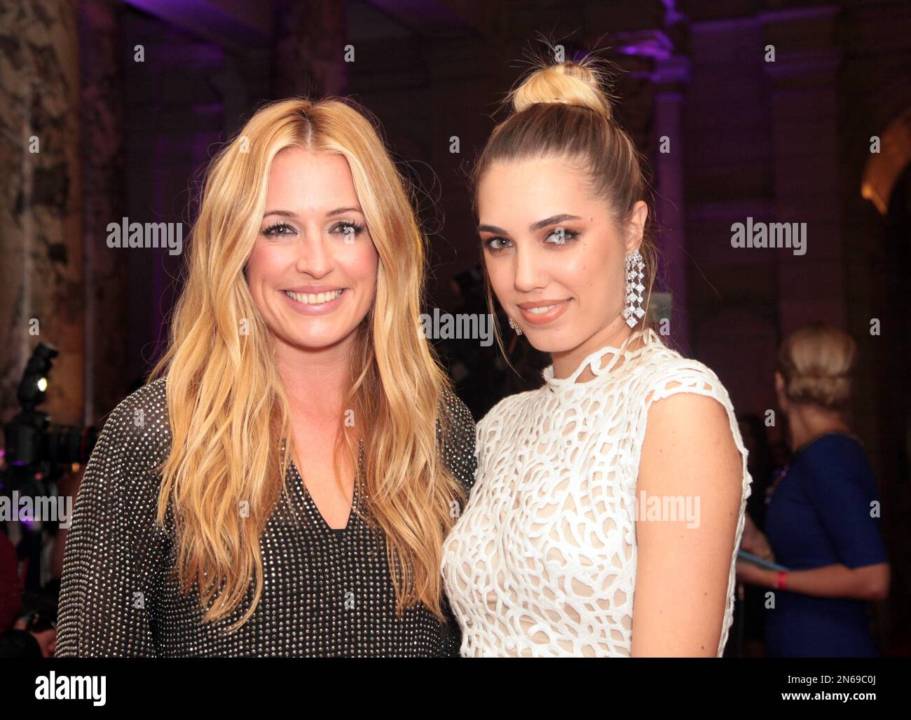 English TV personality Cat Deeley, left, and model Amber Le Bon attend ...