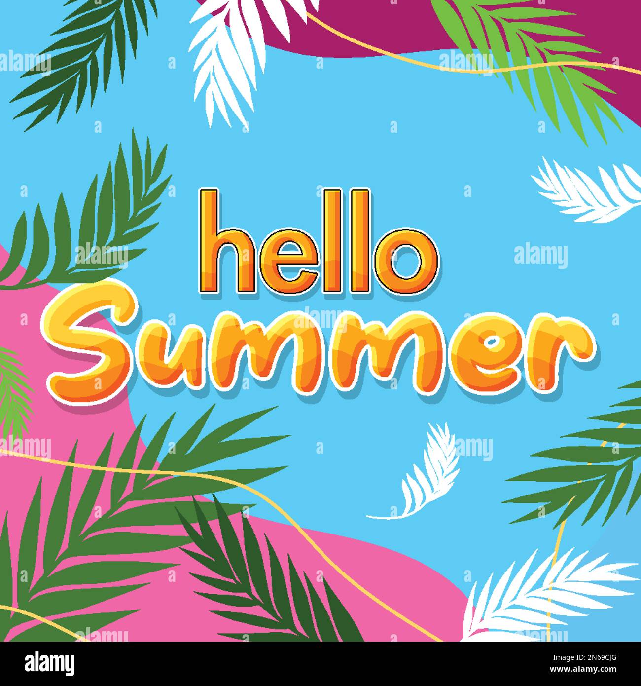 Hello summer banner template illustration Stock Vector Image & Art - Alamy