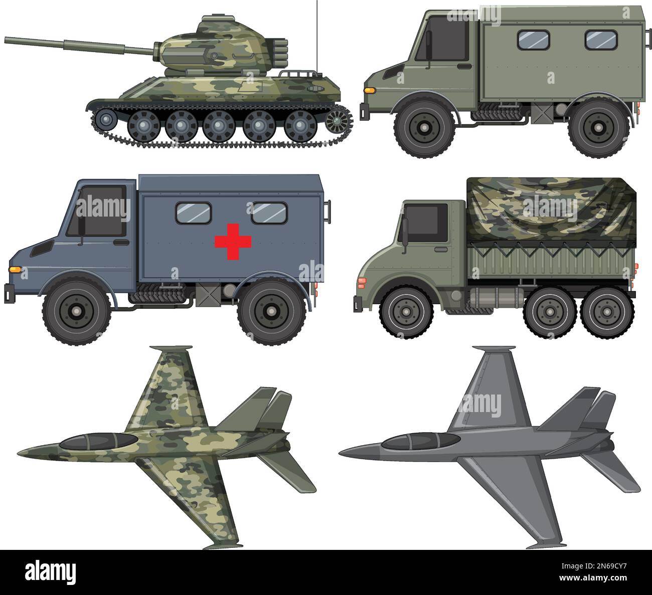 Set of military transportation illustration Stock Vector Image & Art ...
