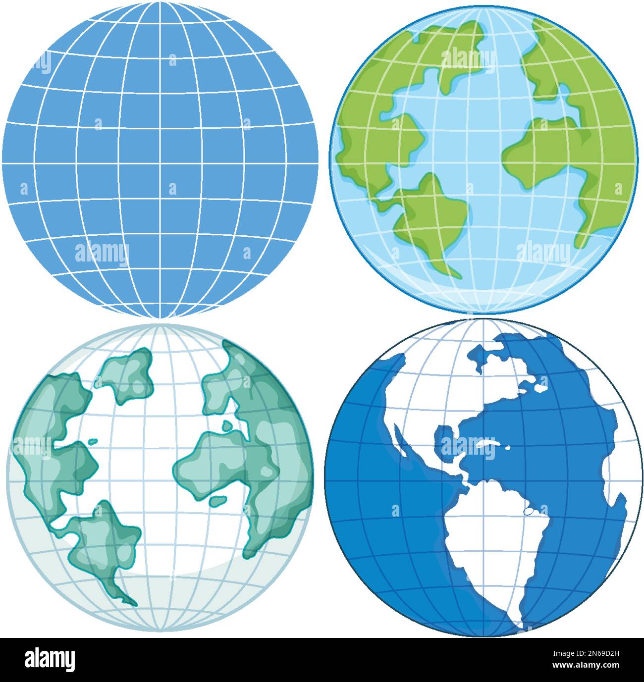 Earth globe planets collection illustration Stock Vector Image & Art ...