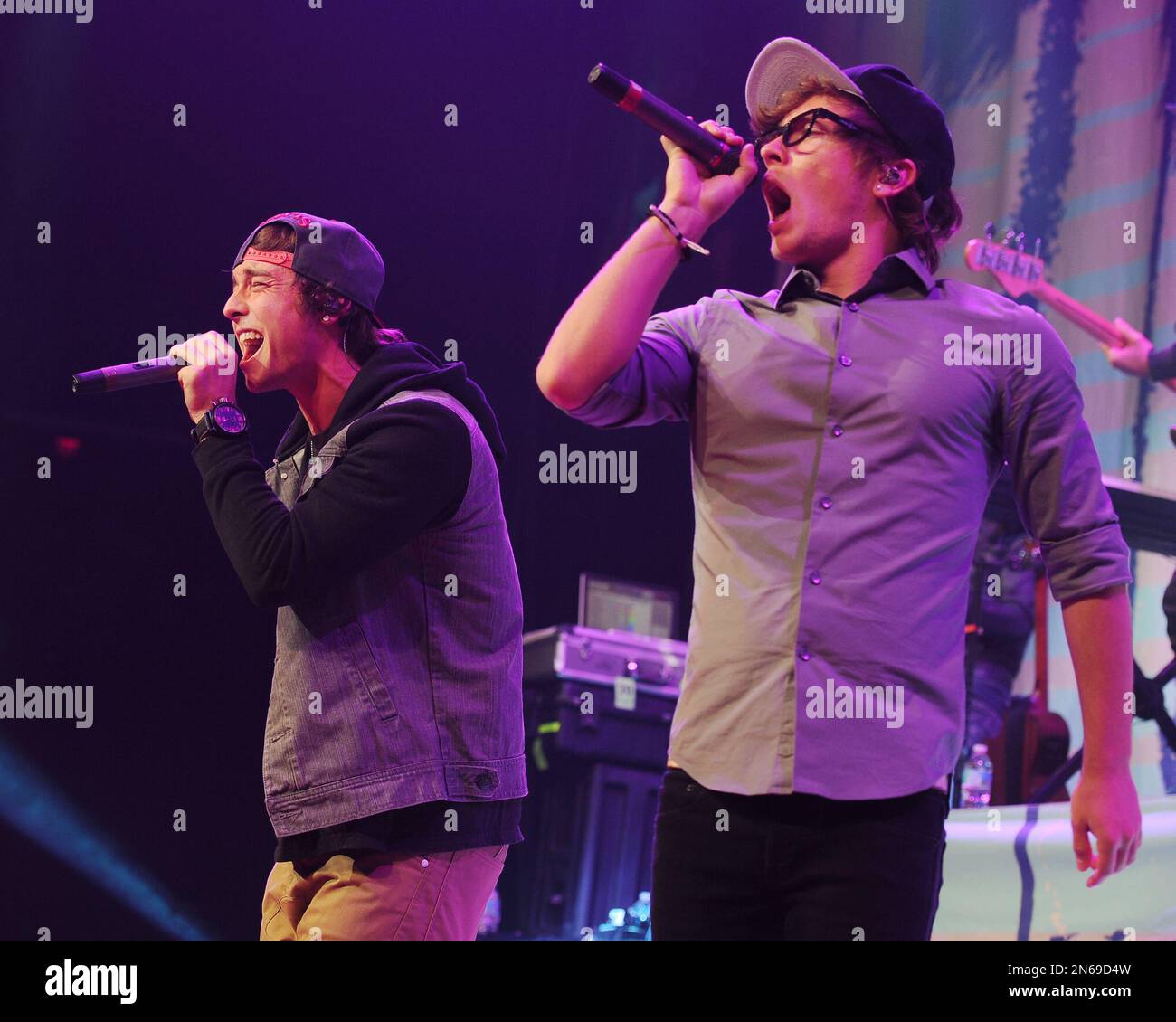 Wesley Stromberg and Keaton Stromberg of Emblem3 perform during 'Stars ...