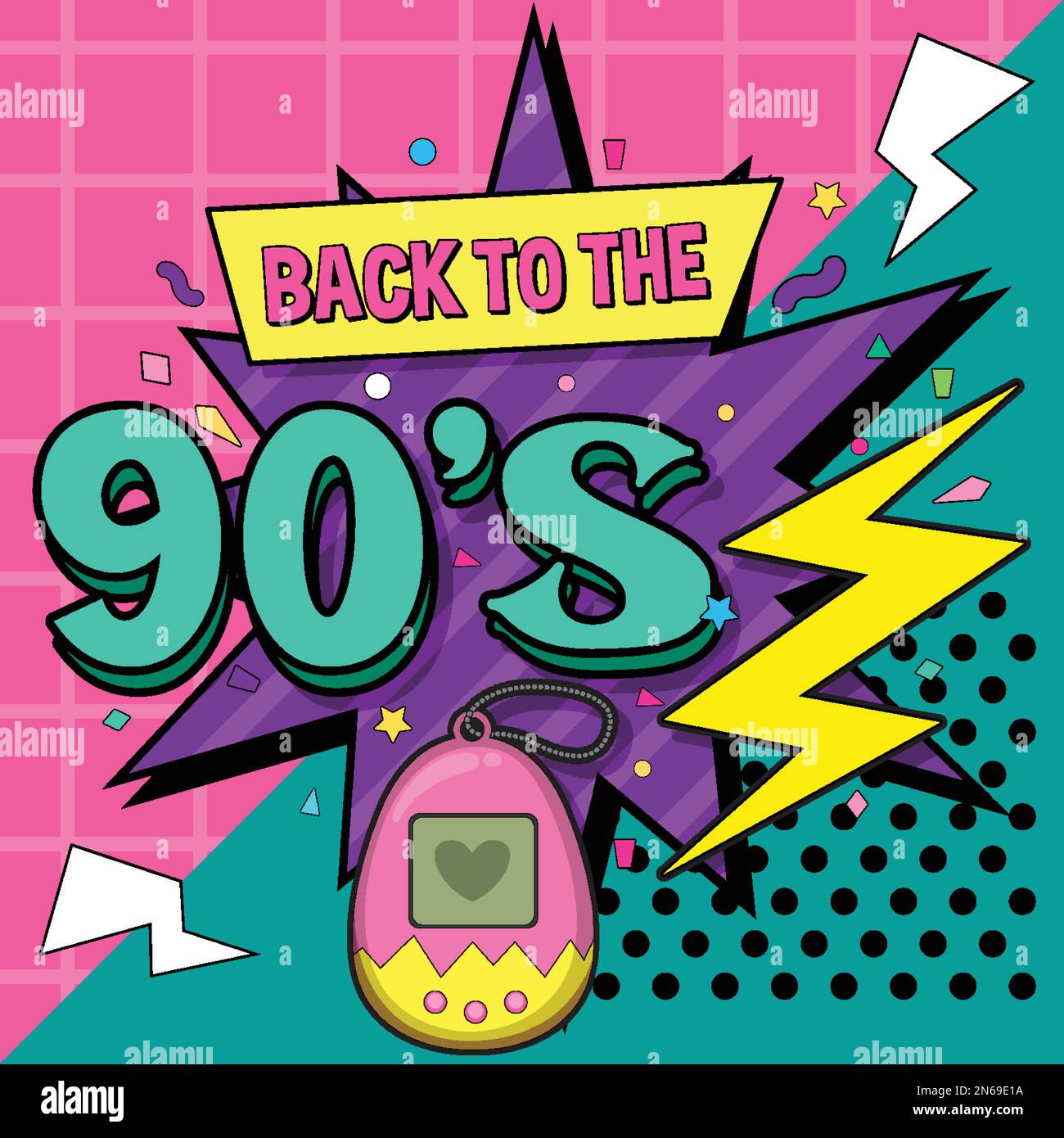 90s party poster template illustration Stock Vector Image & Art - Alamy