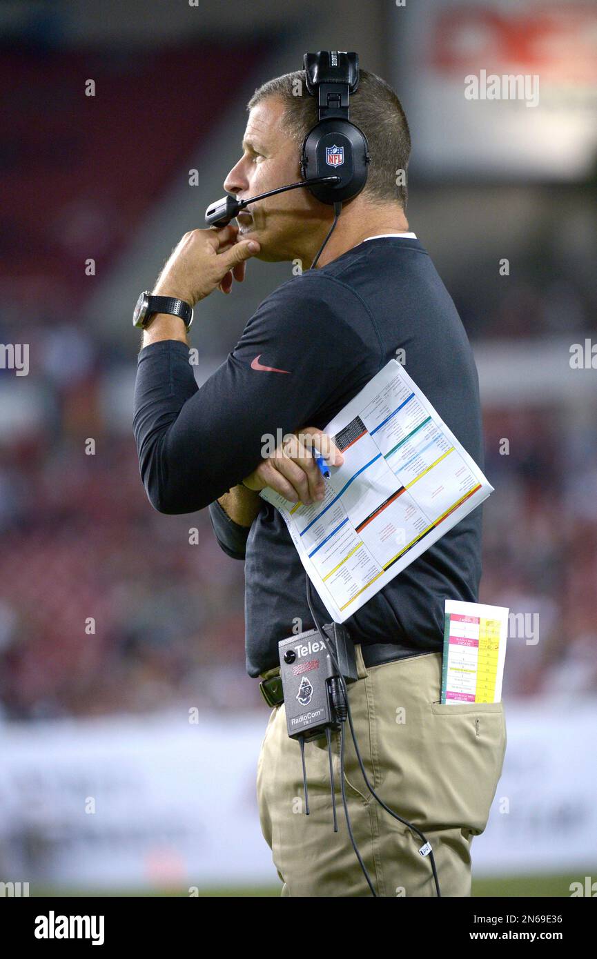 Tampa Bay Buccaneers head coach Greg Schiano watches from the sideline ...