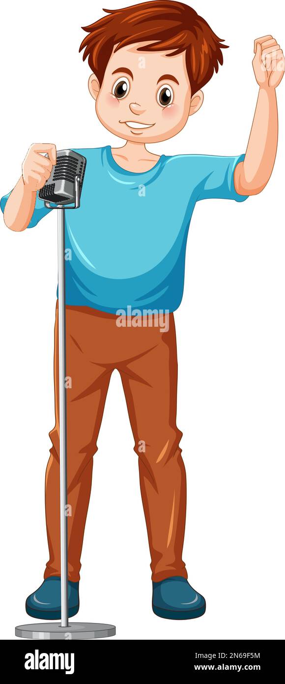 Singer man cartoon character isolated illustration Stock Vector Image ...