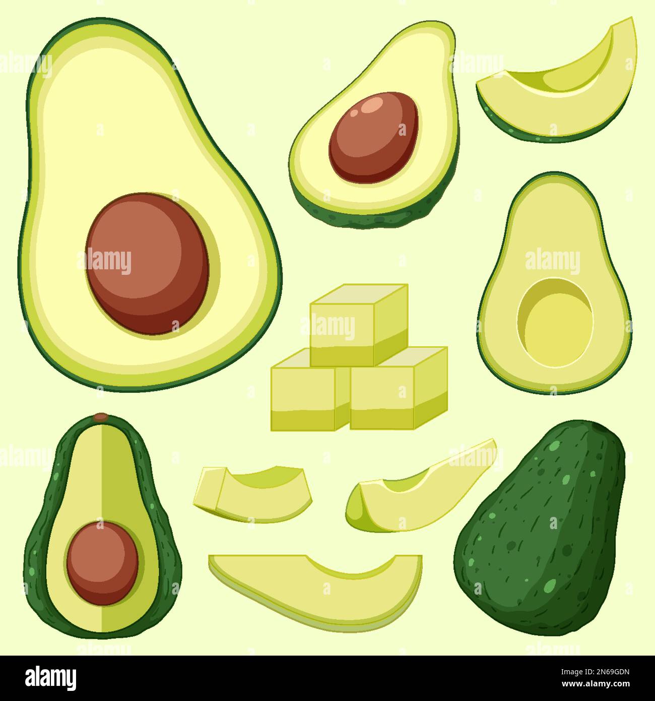 Set of avocado fruit cartoon illustration Stock Vector Image & Art - Alamy
