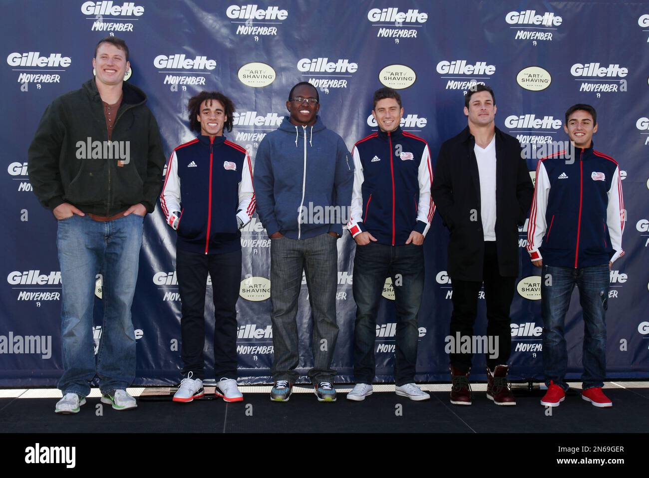 IMAGE DISTRIBUTED FOR GILLETTE - From left, Nate Solder, Kevin Alston ...