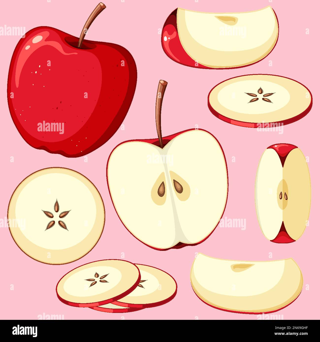 Set of apple fruit cartoon illustration Stock Vector Image & Art - Alamy