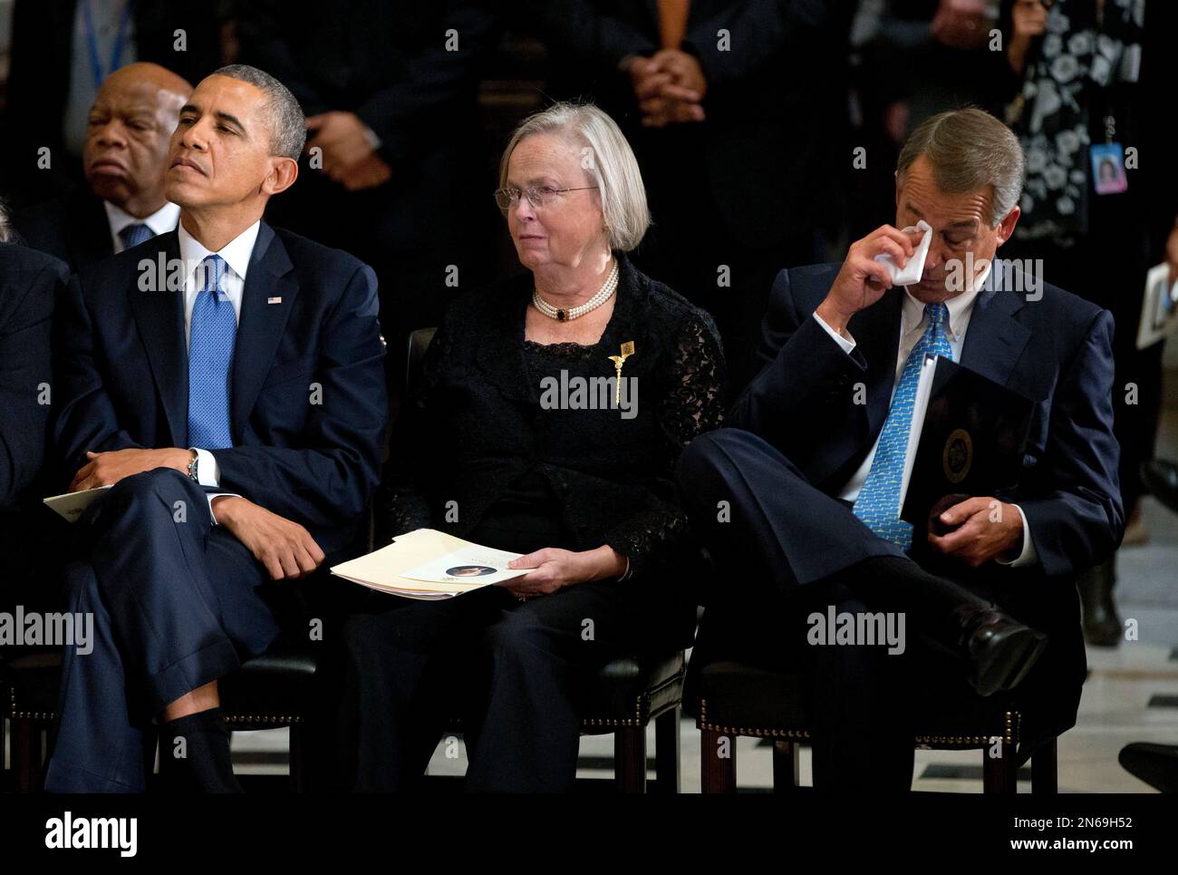 Heather Foley, center, widow of former House Speaker Thomas S. Foley ...