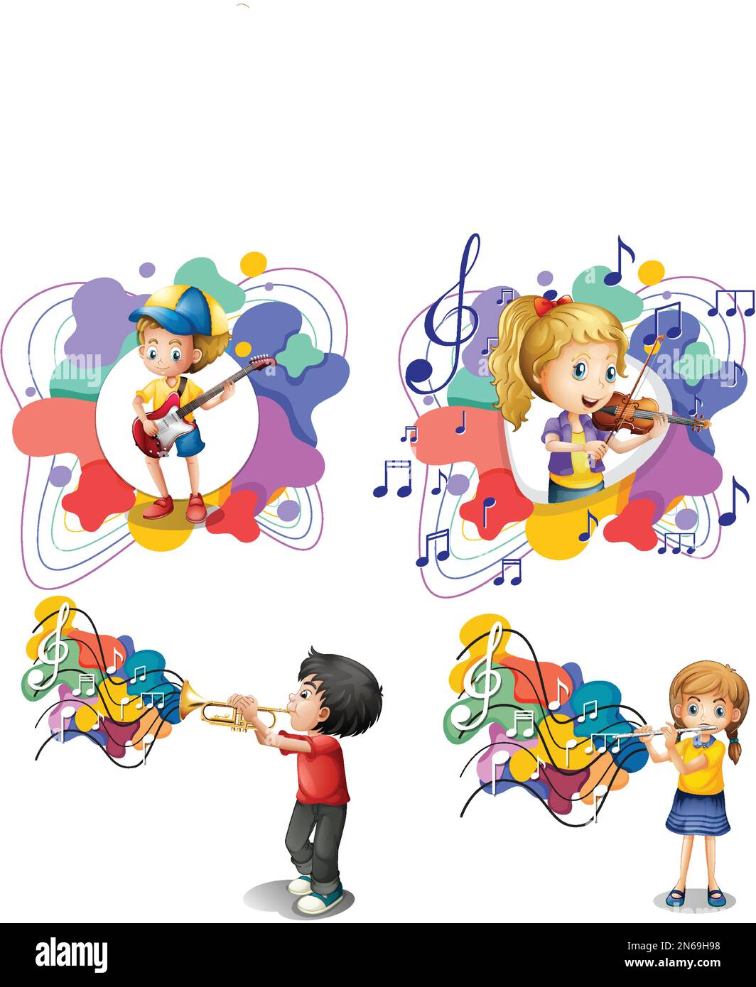 Music theme cartoon icon illustration Stock Vector Image & Art - Alamy