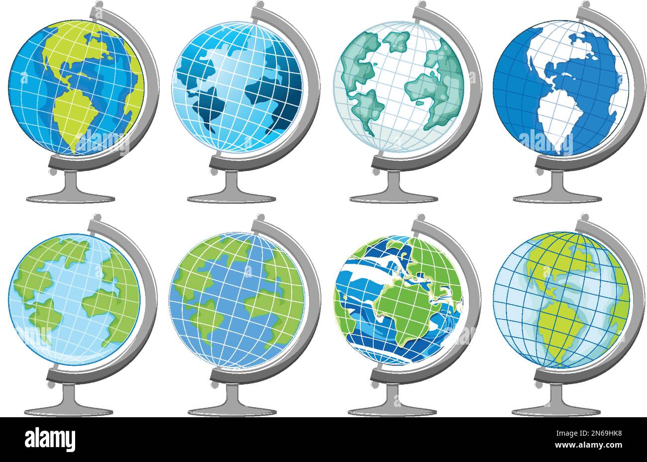 Earth globe models vector illustration Stock Vector Image & Art - Alamy