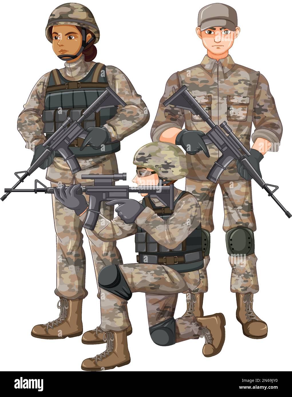 Soldier cartoon character isolated illustration Stock Vector Image ...