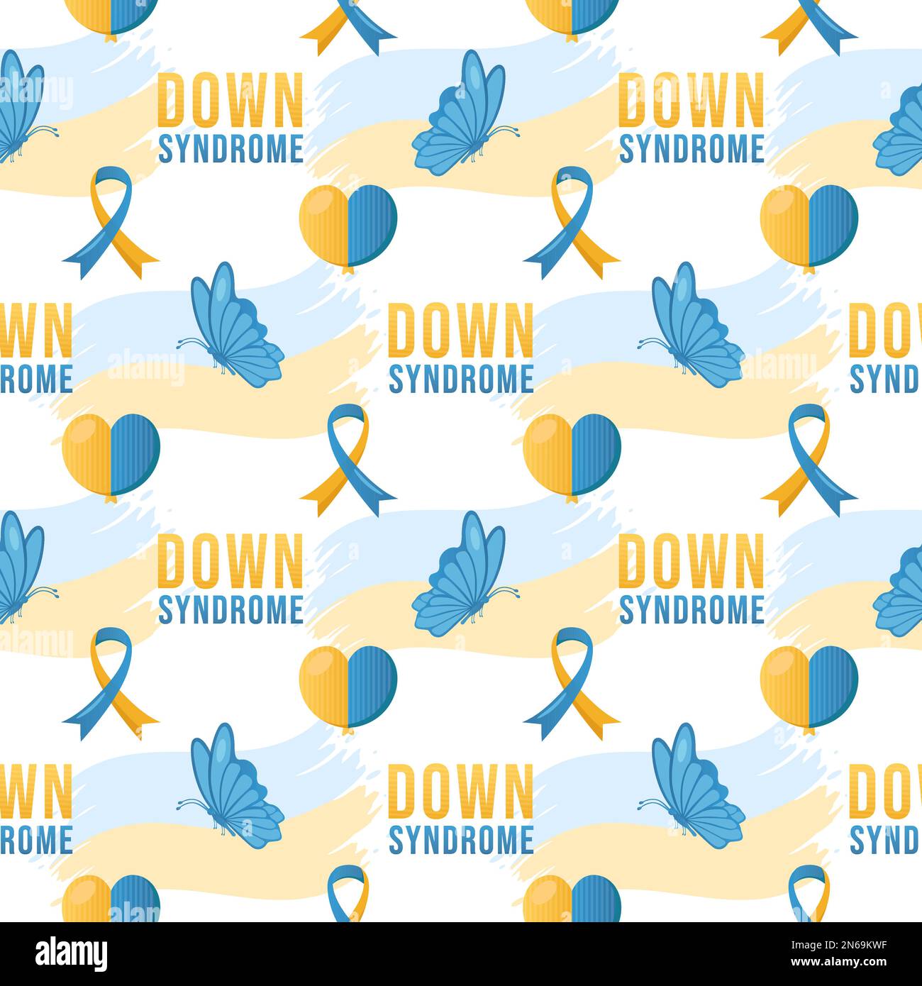 World Down Syndrome Day Seamless Pattern Design in Template Hand Drawn ...