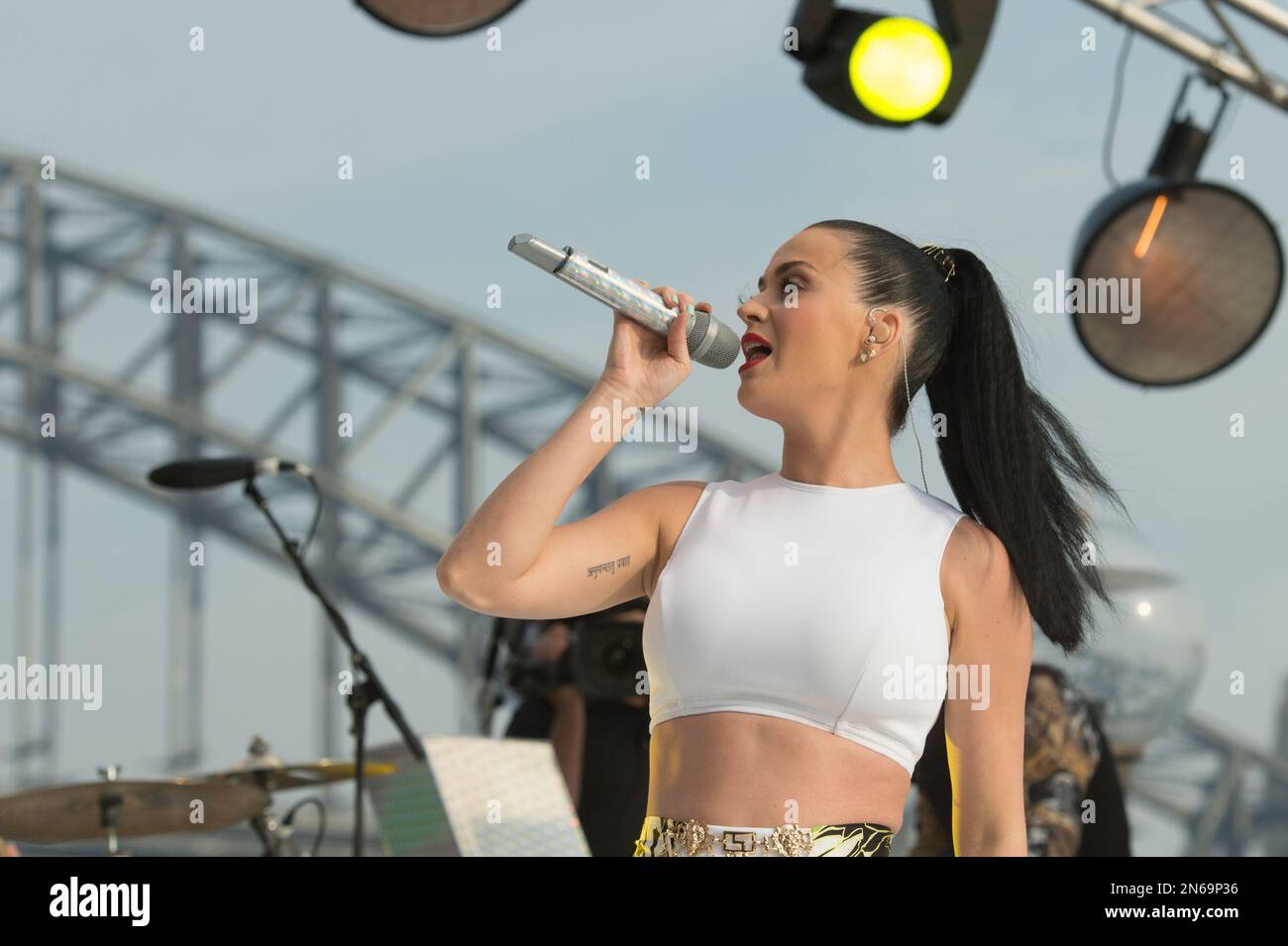 Pop Star Katy Perry is seen on-stage during a special live performance ...