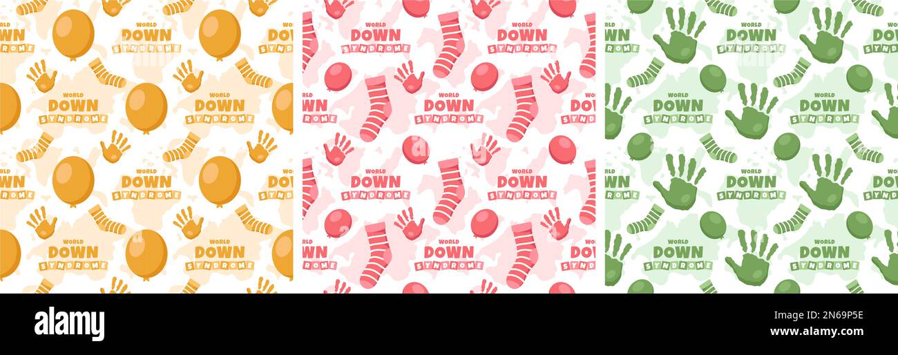 World Down Syndrome Day Seamless Pattern Design in Template Hand Drawn ...
