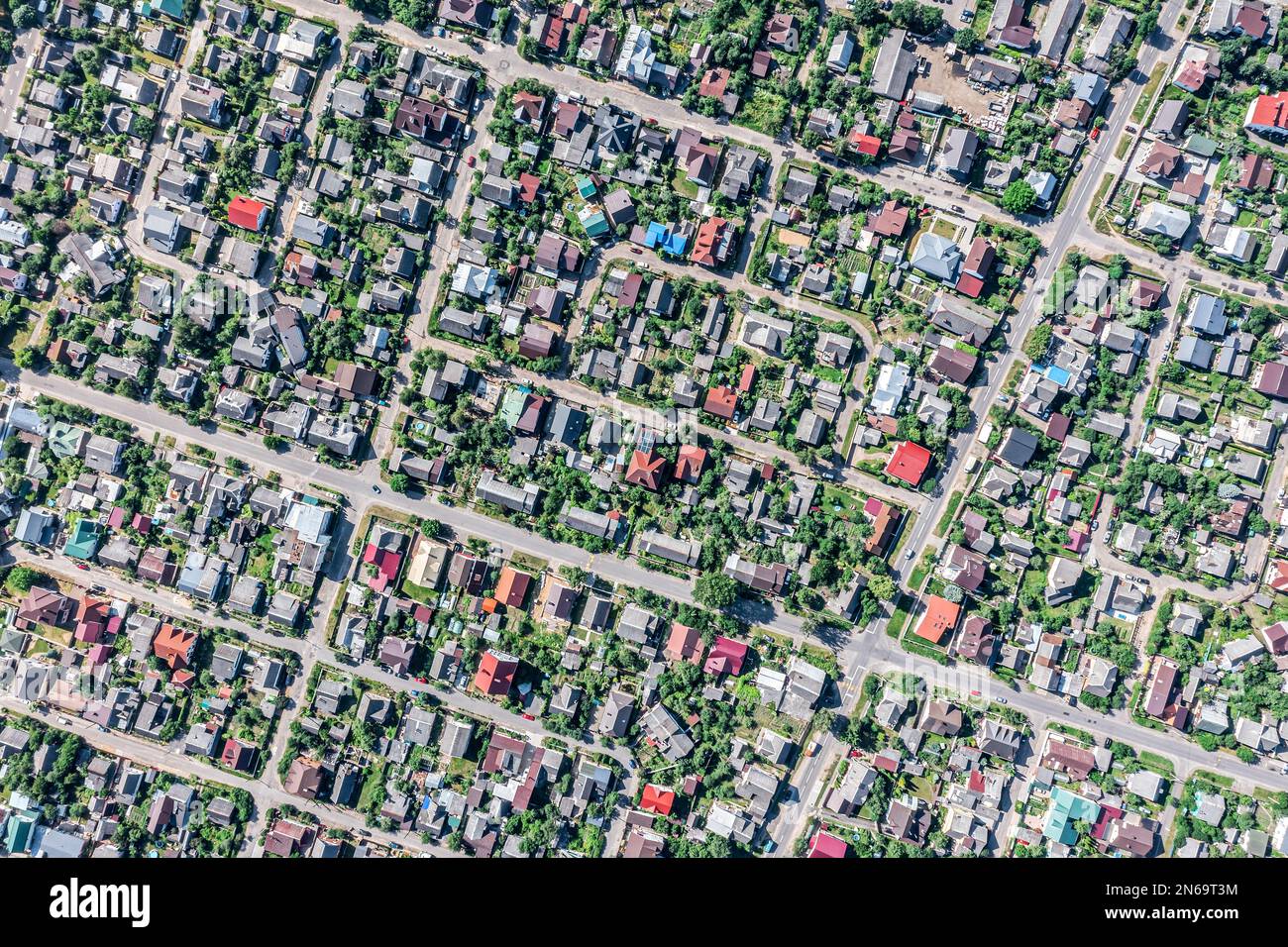 residential houses neighborhood in suburban area. aerial top view Stock ...