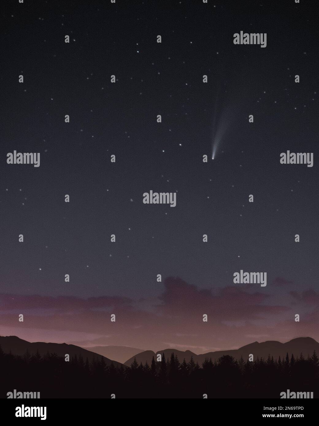 Comet shooting star in space hi-res stock photography and images - Alamy