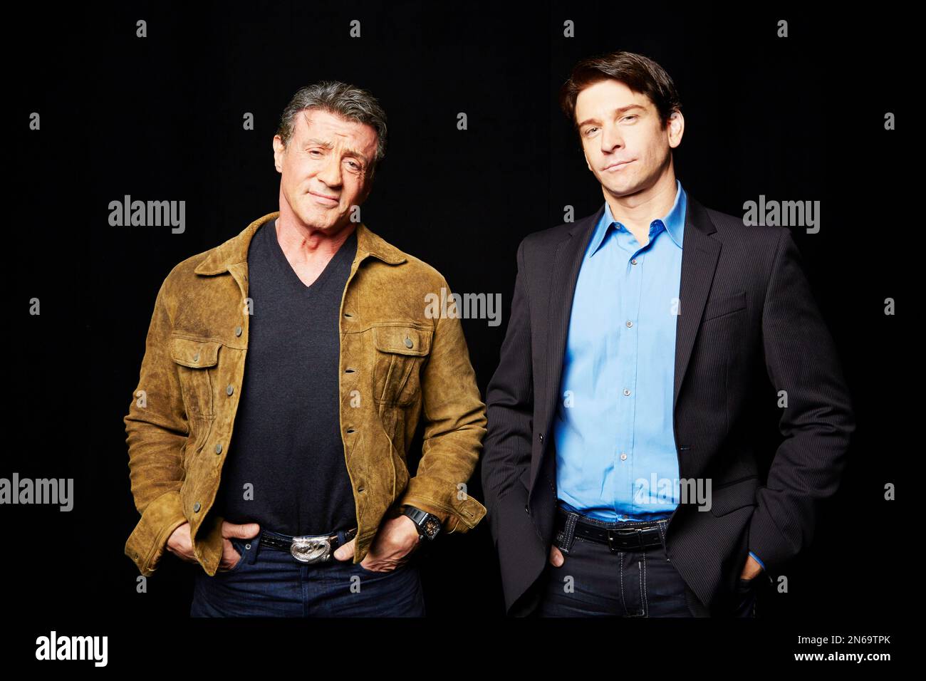 Sylvester Stallone, left, who played Rocky Balboa in the 1976 film ...