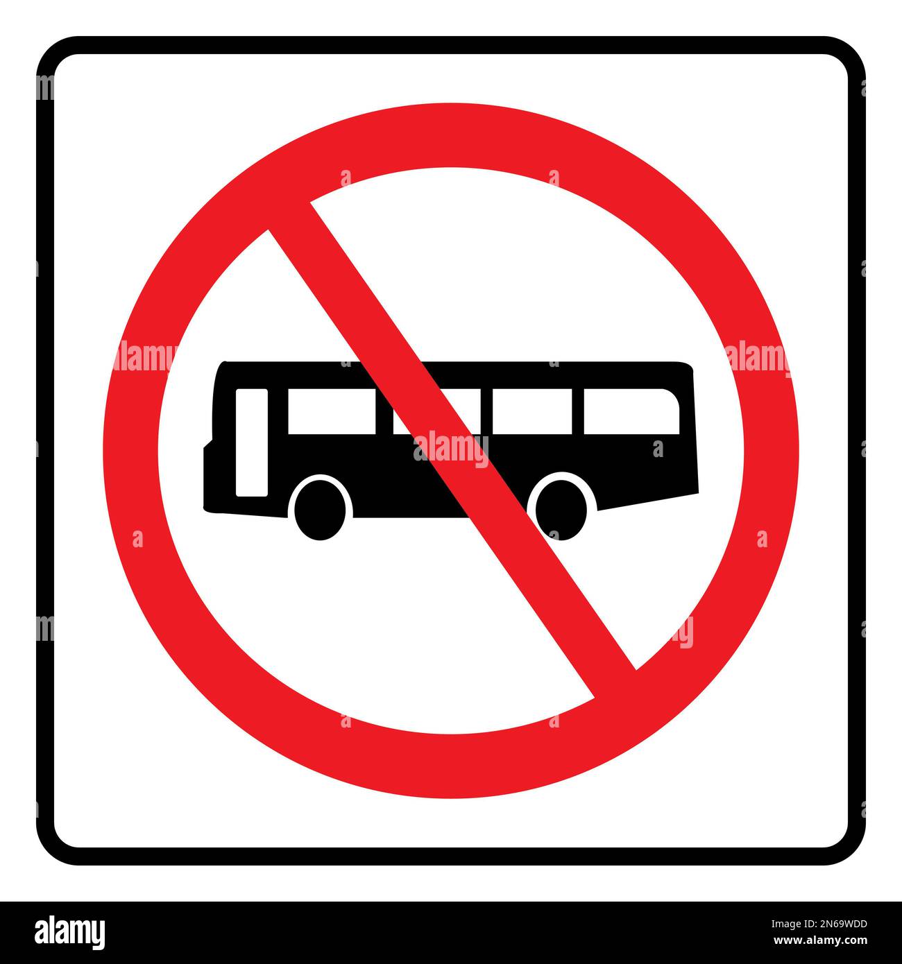 No Bus stop sign isolate on white background. Not allowed to enter, Bus ...