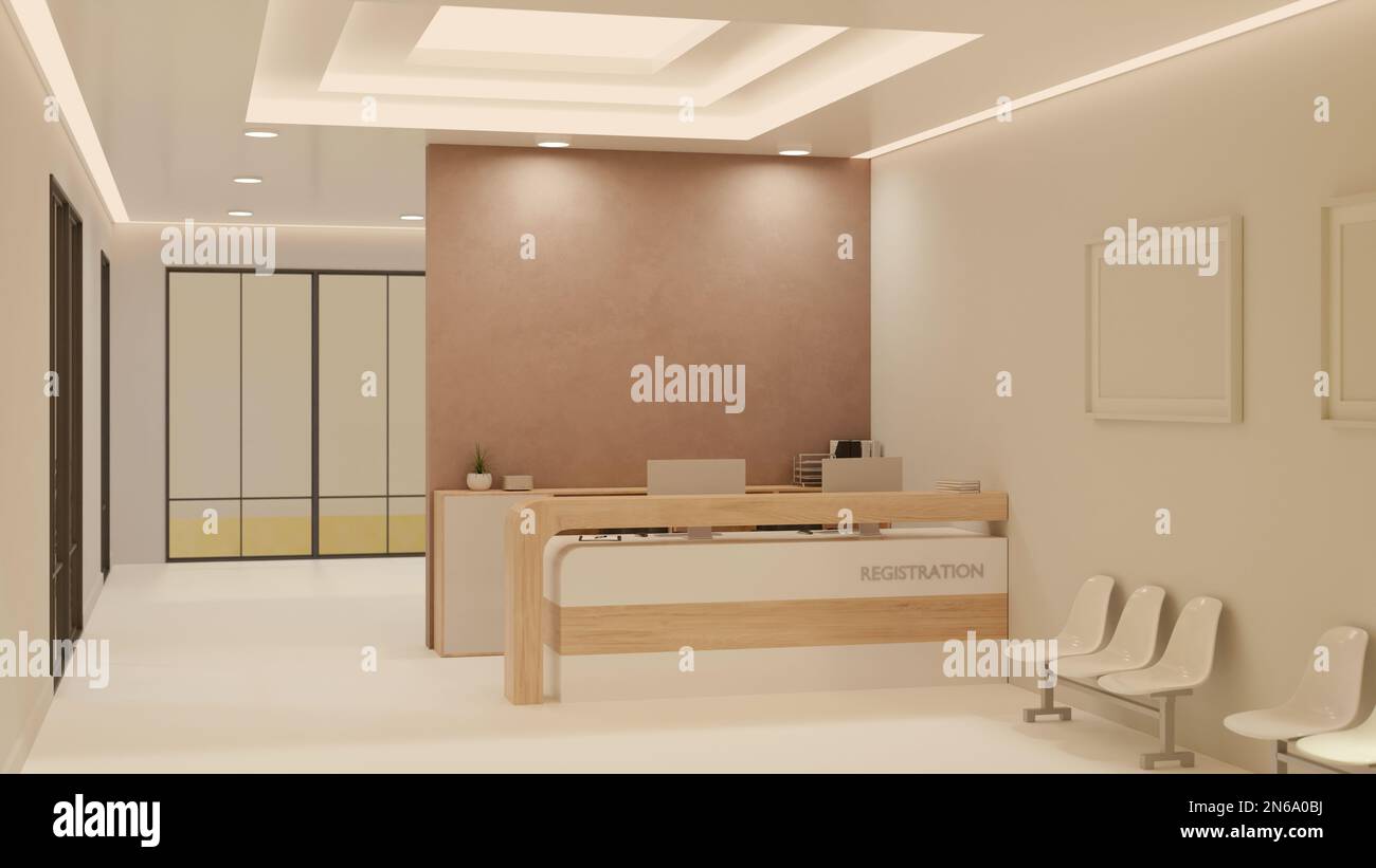 Modern elegance lobby or reception area interior design with ...