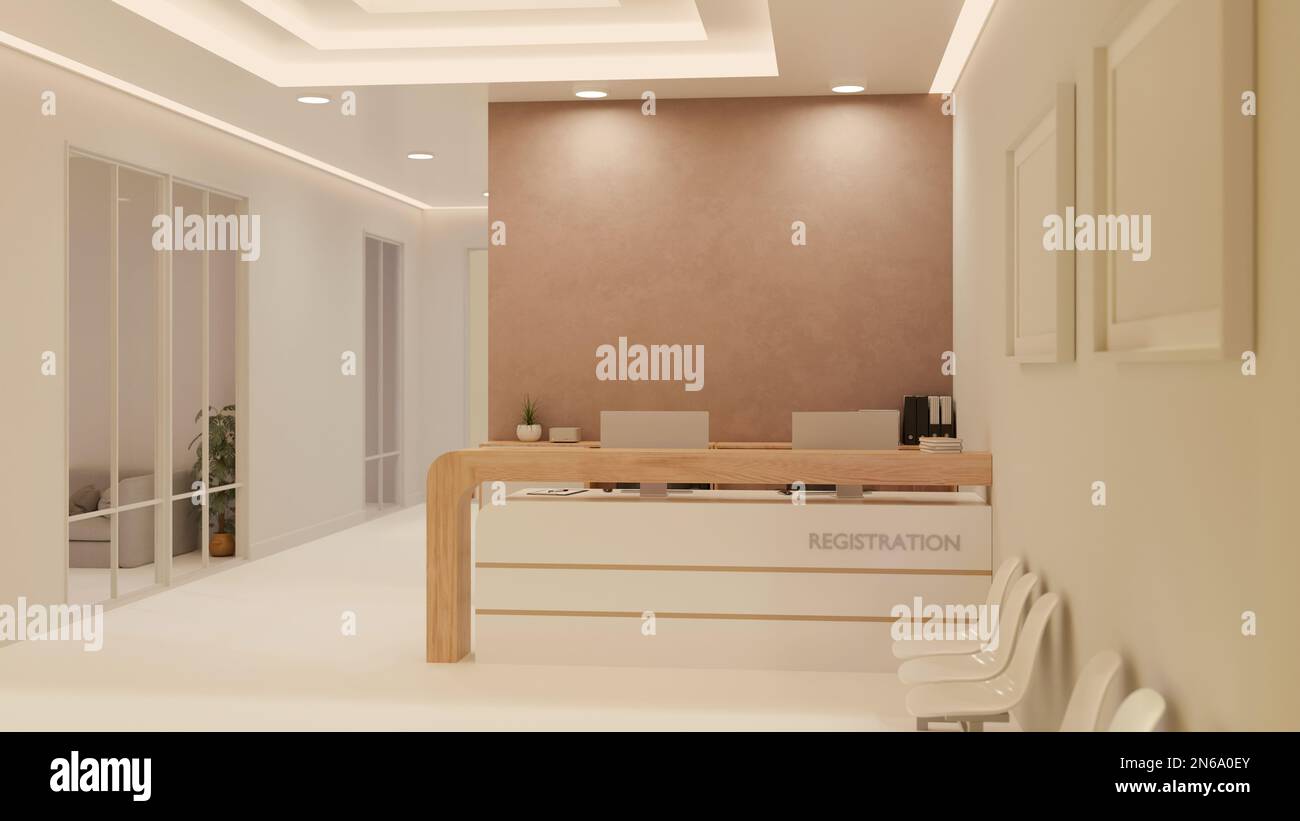 Luxury elegance lobby or front desk interior design with registration ...