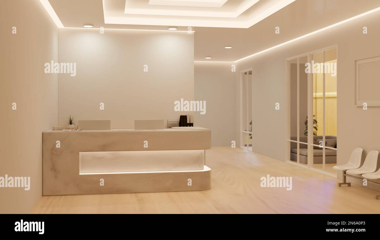 Luxury elegance reception interior design with modern receptionist's ...