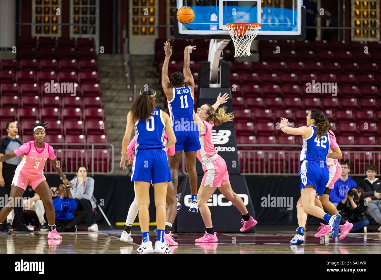 Conte Forum. 9th Feb, 2023. Massachusetts, USA; Duke guard Jordyn ...