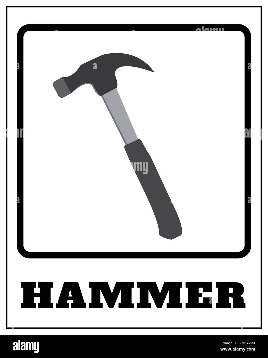 Hammer Sign isolated on white background drawing by illustration ...