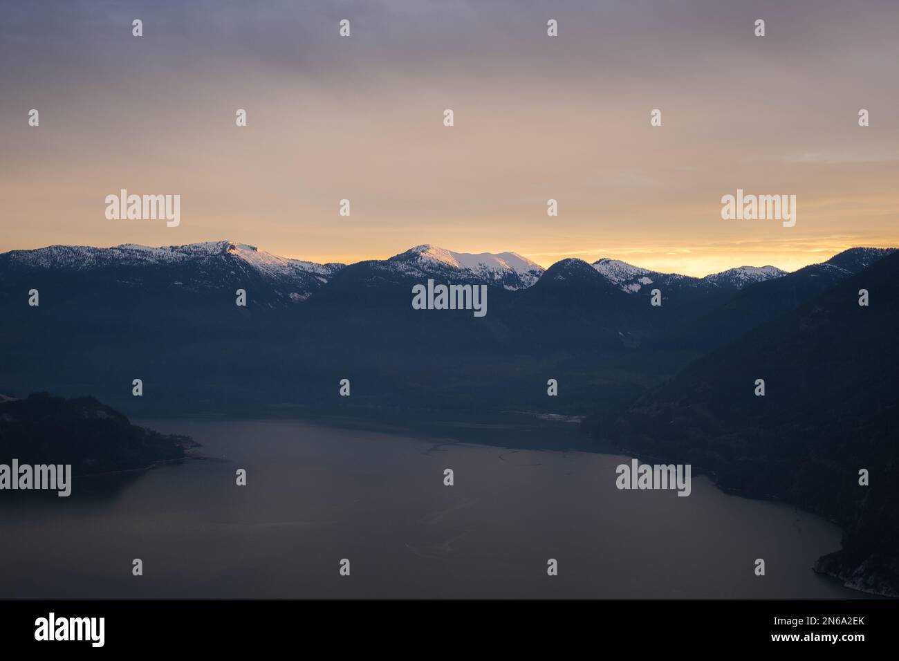 Mountains in British Columbia sunset Stock Photo - Alamy