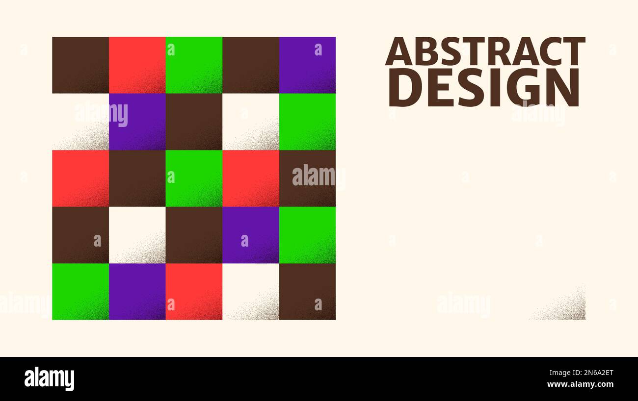 Abstract square shapes graphic design. Modern brutalist poster in bold ...