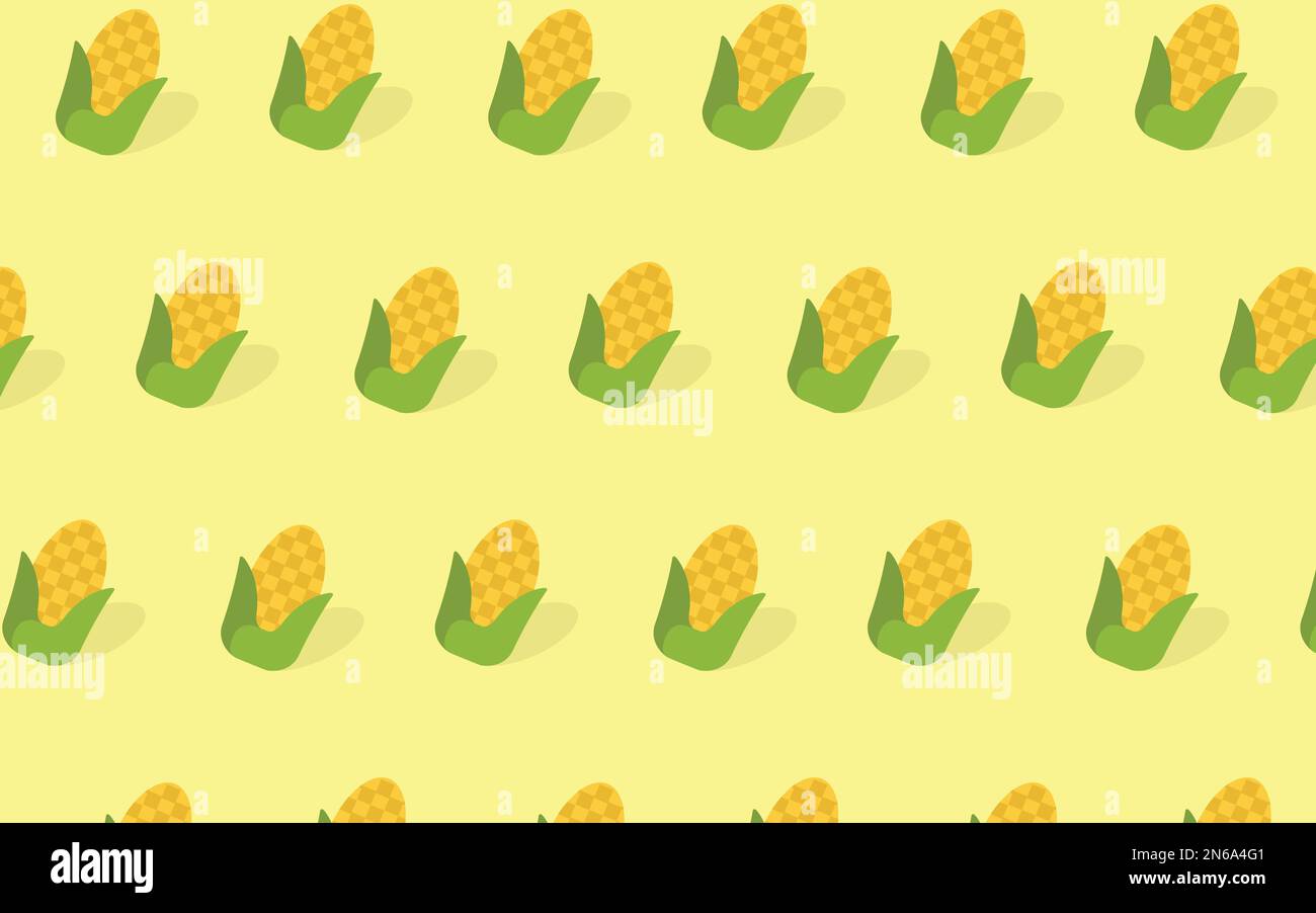 Flat design of maize in seamless pattern. vector illustration ...