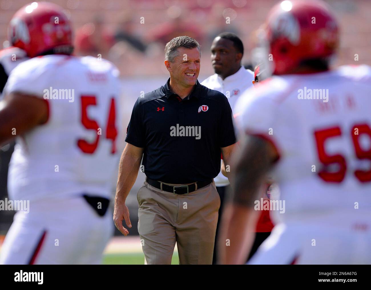Utah head coach Kyle Whittingham before the start of the first half of ...
