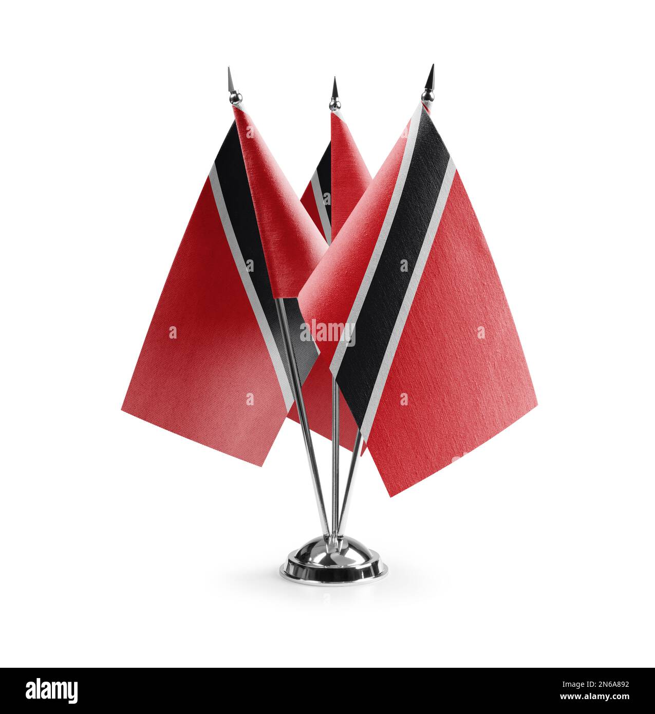 Small national flags of the Trinidad and Tobago on a white background ...