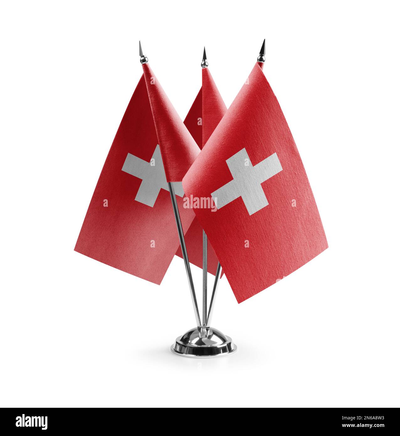 Small national flags of the Switzerland on a white background Stock ...
