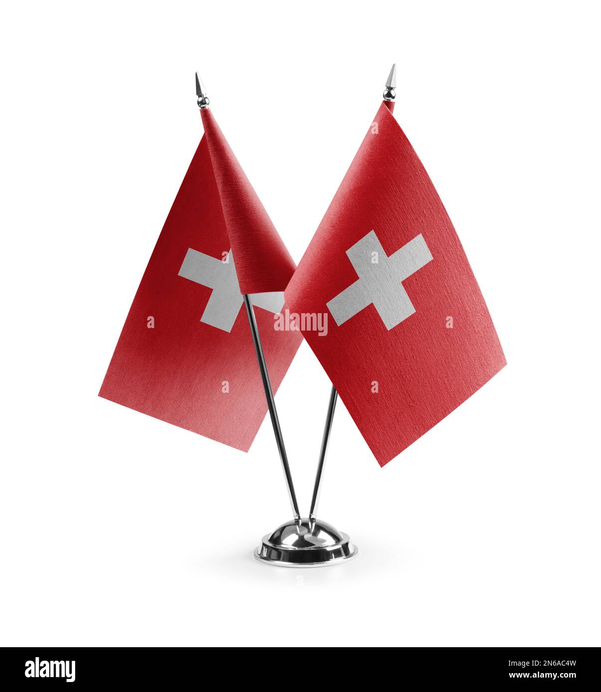 Small national flags of the Switzerland on a white background Stock ...