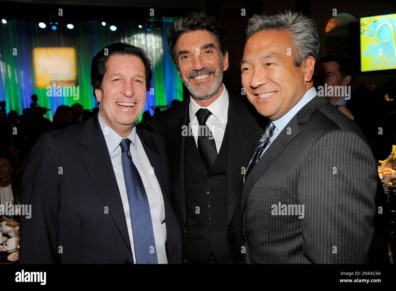 Chuck Lorre, center, recipient of the Rodney Respect Award, poses with ...