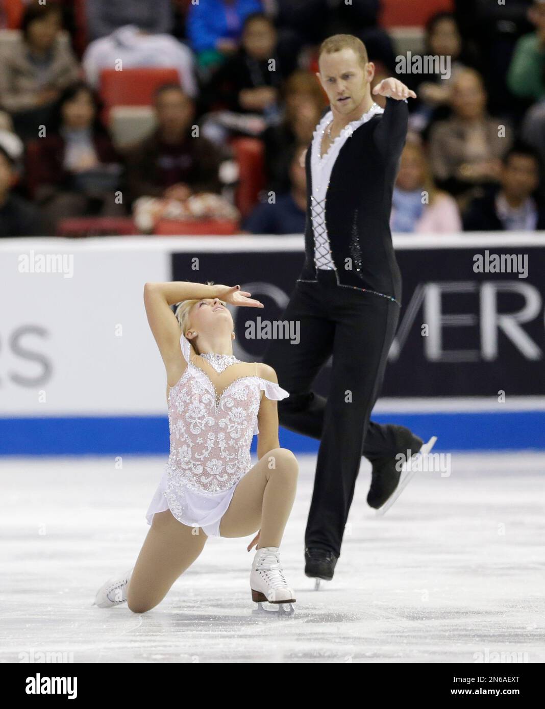 Caydee Denney and John Coughlin perform during the pairs free skating ...
