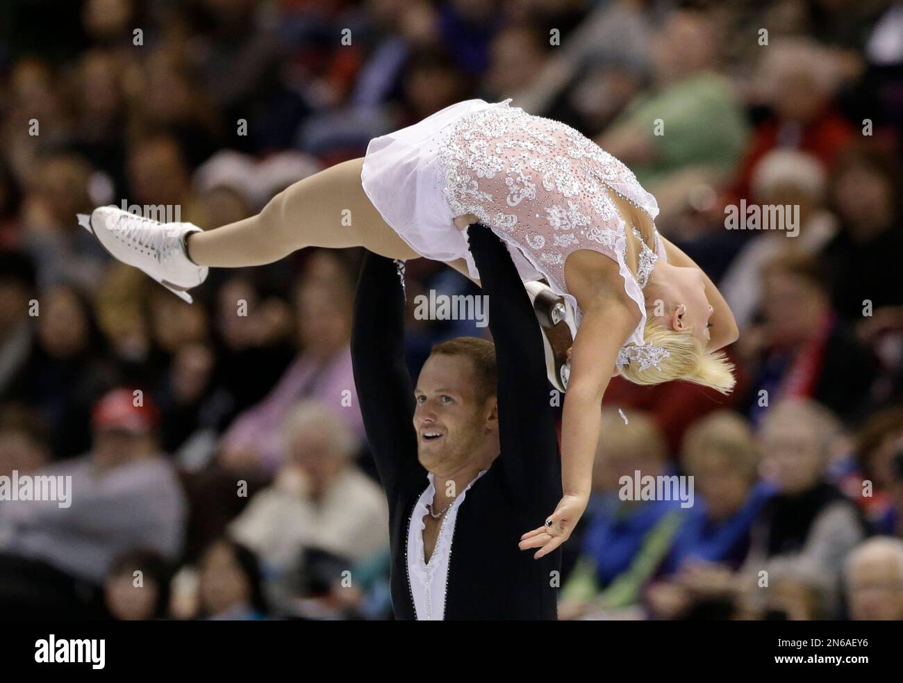 Caydee Denney and John Coughlin perform during the pairs free skating ...