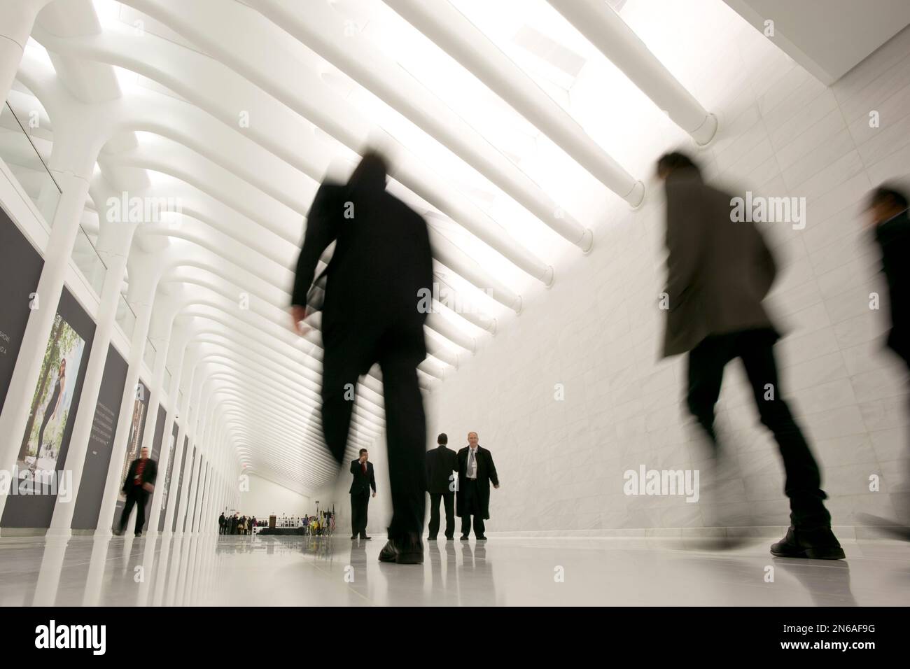 People view the newly opened commuter concourse, an underground walkway ...