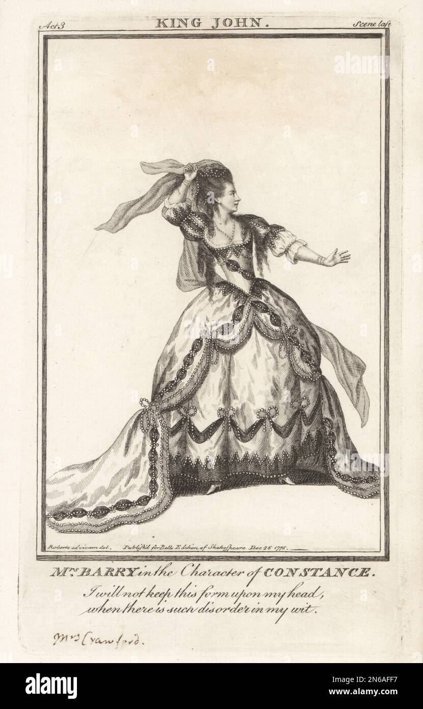 Mrs Barry in the character of Constance in William Shakespeare's King ...